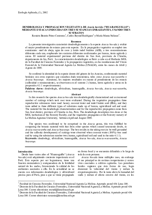 (PDF) DENDROLOGIA Y PROPAGACION VEGETATIVA DE Acacia horrida ...