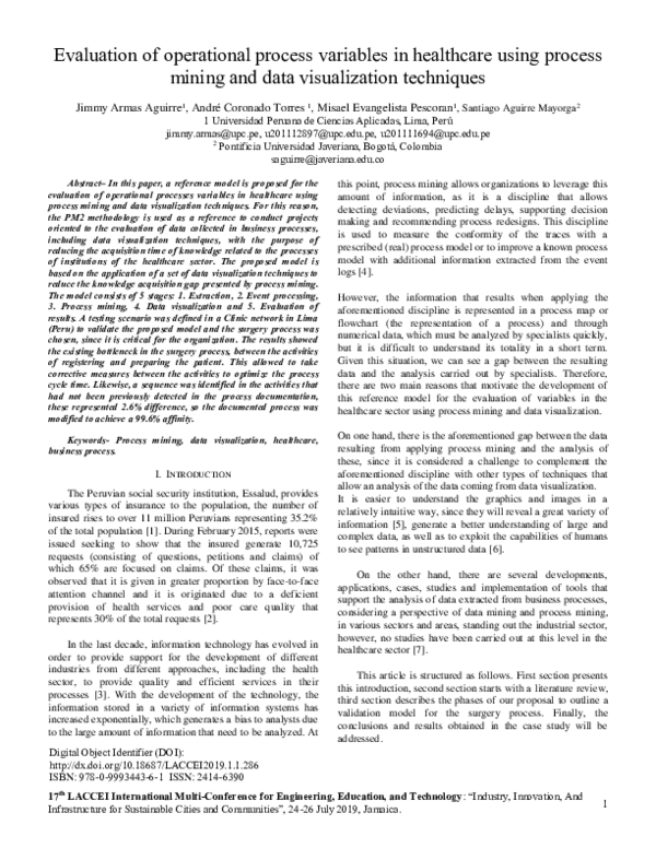 (PDF) Evaluation of operational process variables in healthcare using process mining and data ...