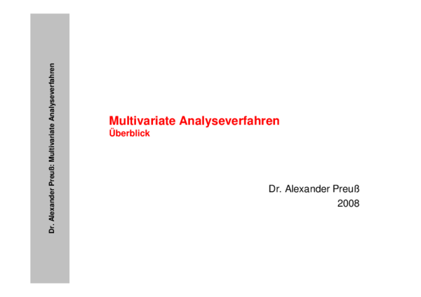 (PDF) Multivariate Analyseverfahren