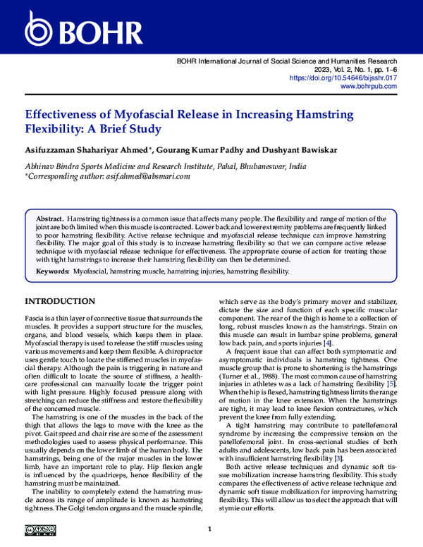 (PDF) Effectiveness of Myofascial Release in Increasing Hamstring ...