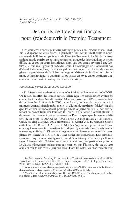 (PDF) Des outils de travail en français pour (re)découvrir le Premier ...