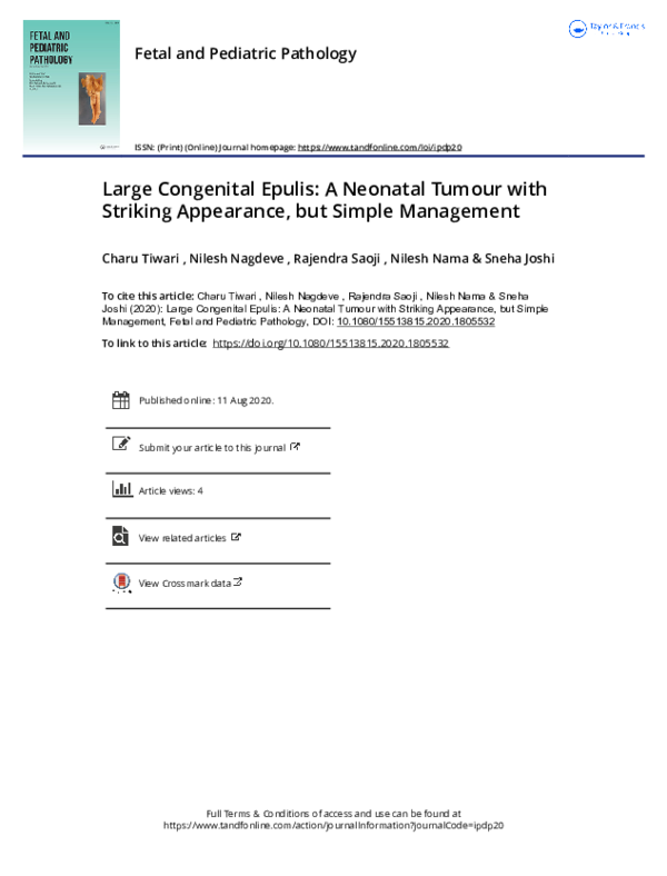 (PDF) Surgical Management of Large Congenital Epulis in Neonates