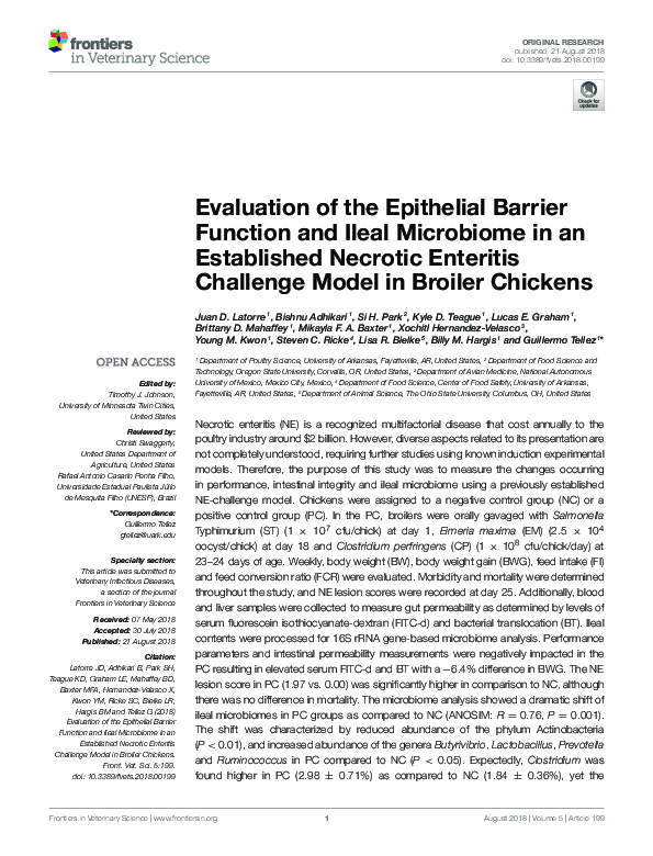 (PDF) Evaluation of the Epithelial Barrier Function and Ileal ...