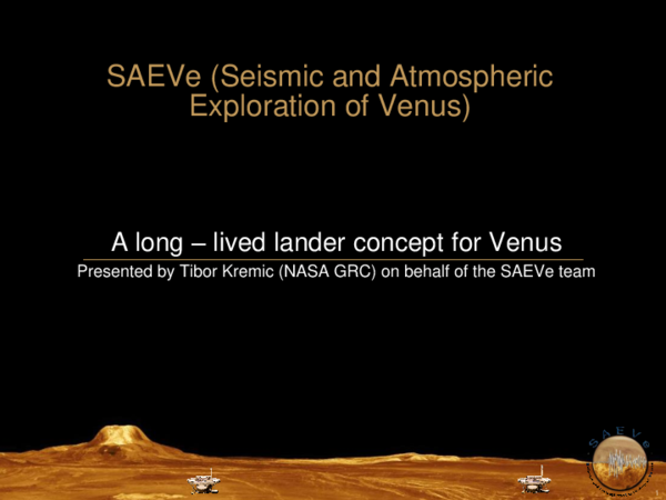 (PDF) SAEVe (Seismic and Atmospheric Exploration of Venus): A Long ...