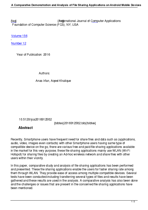 (PDF) A Comparative Demonstration and Analysis of File Sharing ...
