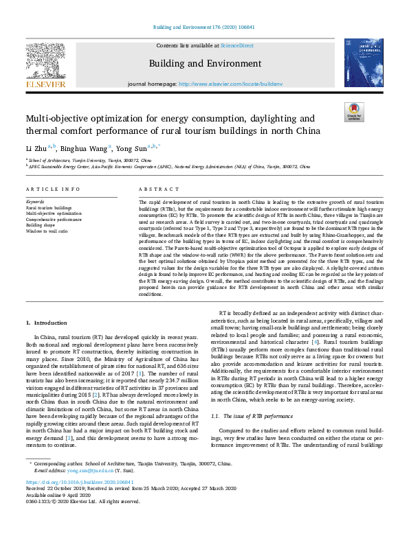 Pdf Multi Objective Optimization For Energy Consumption Daylighting