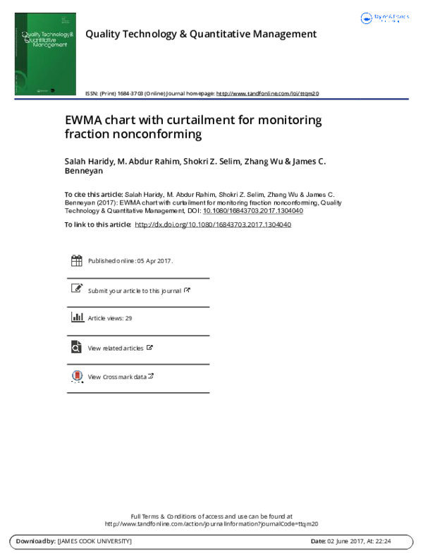 (PDF) EWMA chart with curtailment for monitoring fraction nonconforming