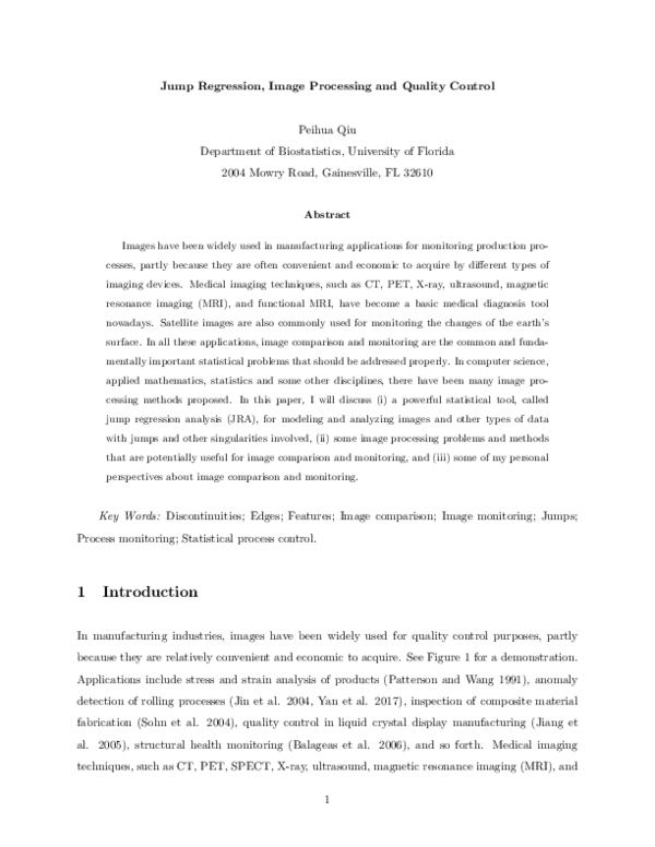 (PDF) Jump regression, image processing, and quality control