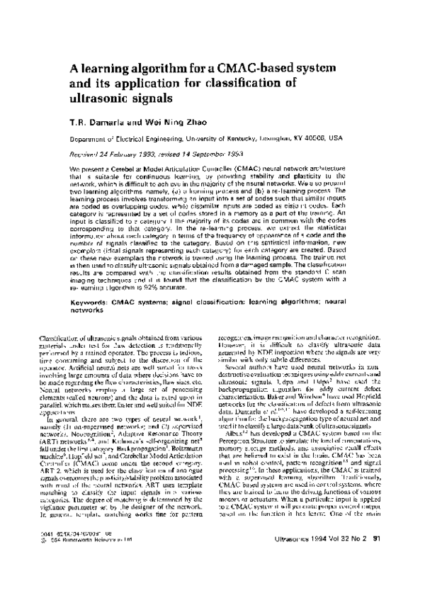 (PDF) A learning algorithm for a CMAC-based system and its application ...