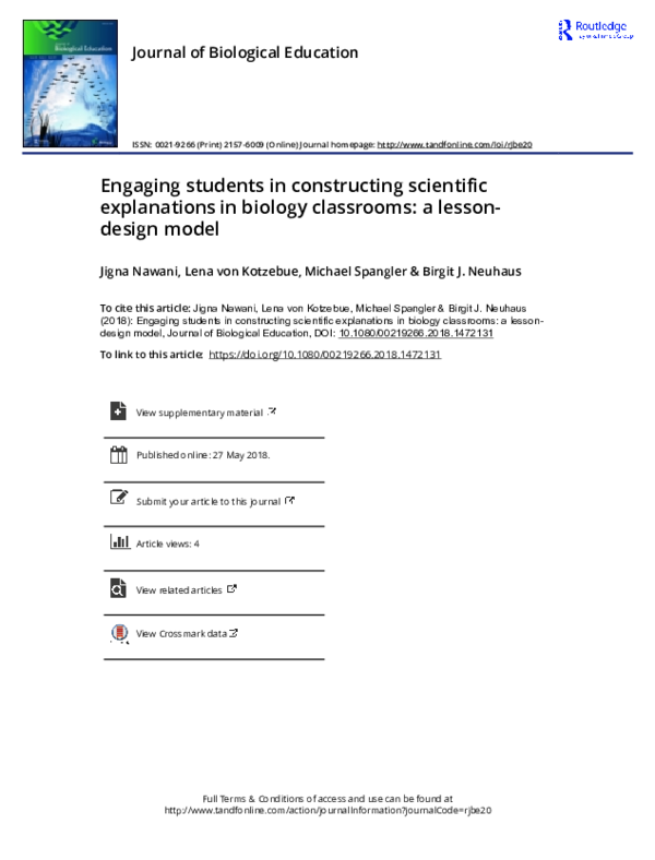 (PDF) Engaging students in constructing scientific explanations in ...