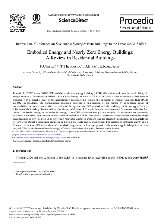 (PDF) Embodied Energy and Nearly Zero Energy Buildings: A Review in ...