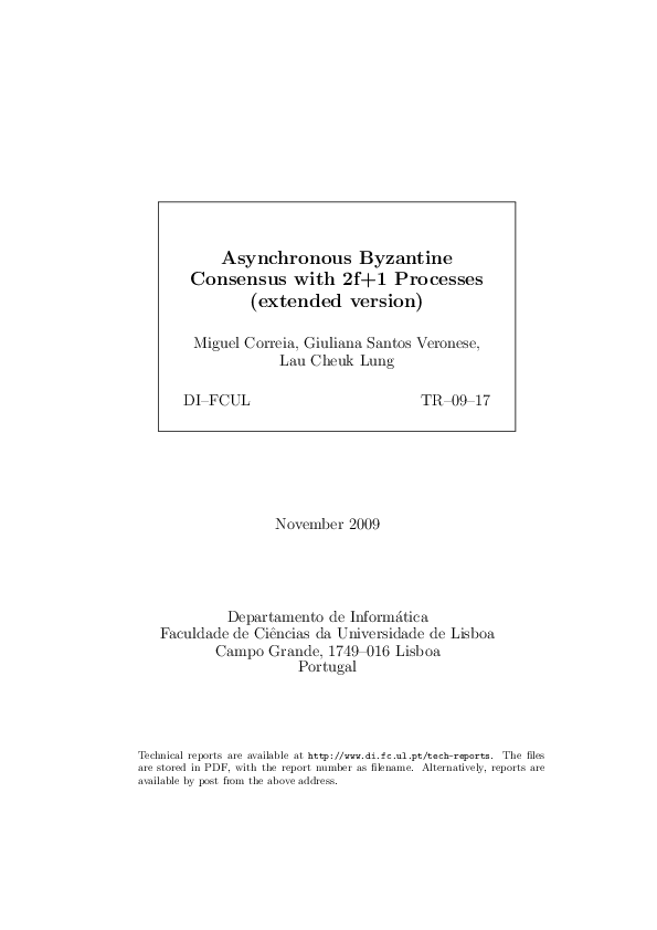 (PDF) Asynchronous Byzantine Consensus with 2f+1 Processes (extended version)