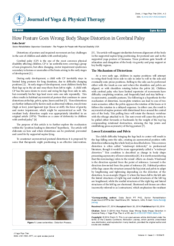 Pdf How Posture Goes Wrong Body Shape Distortion In Cerebral Palsy Dalia Zwick