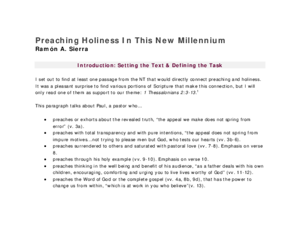 (PDF) Preaching Holiness In This New Millennium