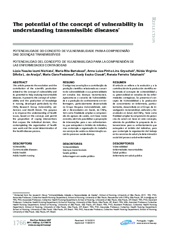 (PDF) The potential of the concept of vulnerability in understanding ...