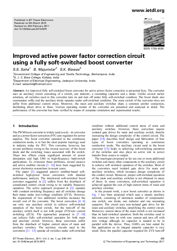(PDF) Improved active power factor correction circuit using a fully ...