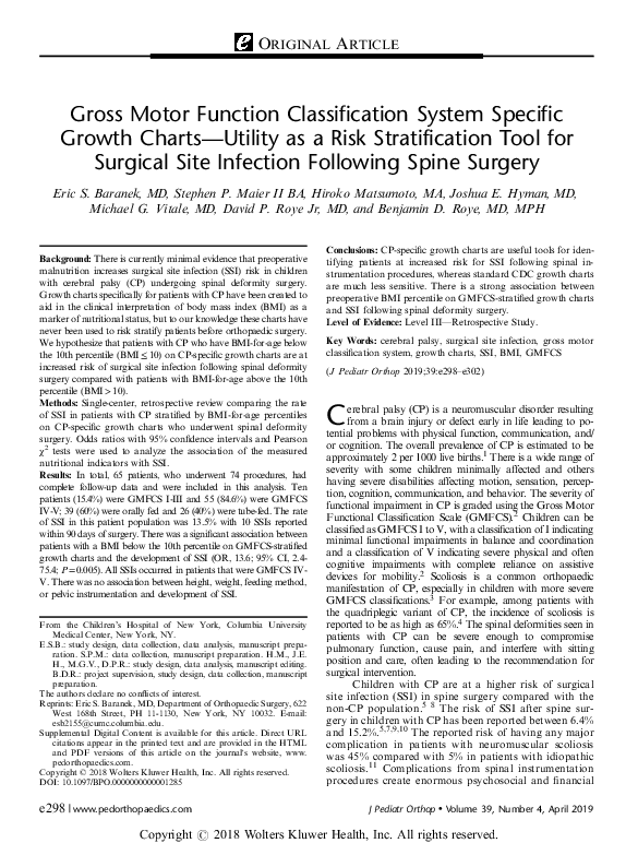 (PDF) Gross Motor Function Classification System Specific Growth Charts ...