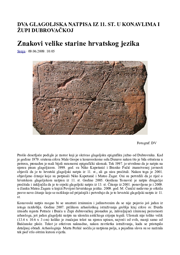 (PDF) Signs of antiquity of the Croatian language