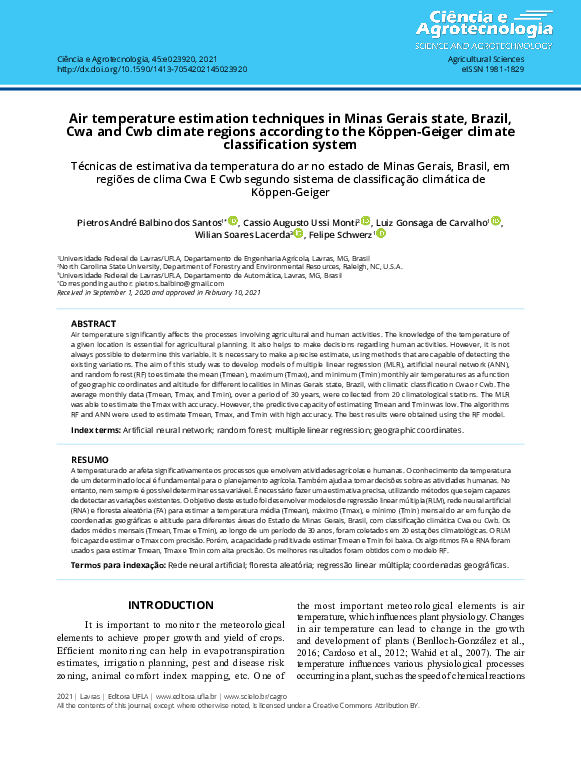 (PDF) Air temperature estimation techniques in Minas Gerais state ...
