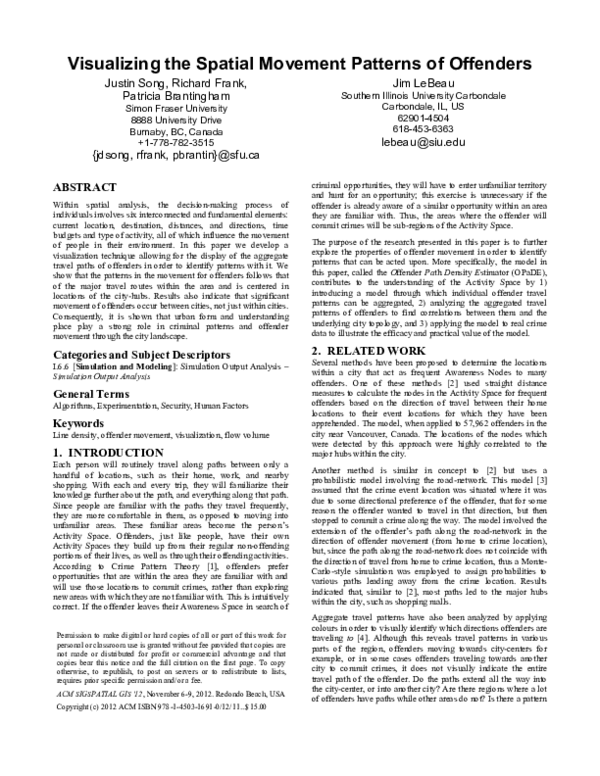 (PDF) Visualizing the spatial movement patterns of offenders