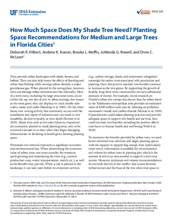 (PDF) How Much Space Does My Shade Tree Need? Planting Space ...