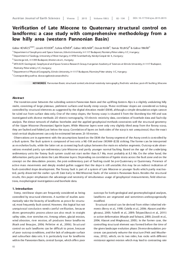 (PDF) Verification of Late Miocene to Quaternary structural control on landforms: a case study ...