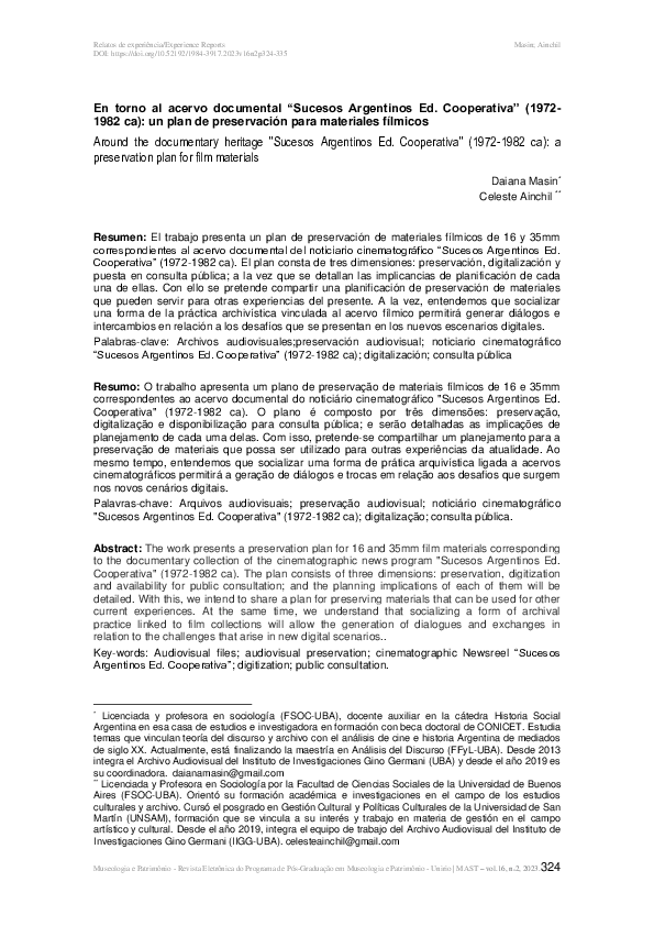 (PDF) En torno al acervo documental “Sucesos Argentinos Ed. Cooperativa ...