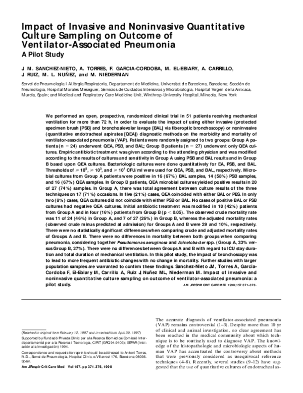 (PDF) Impact of Invasive and Noninvasive Quantitative Culture Sampling ...