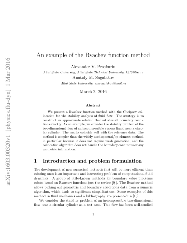 (PDF) An example of the Rvachev function method | Alexander Proskurin ...