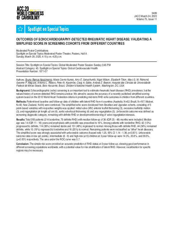 (PDF) Outcomes of Echocardiography-Detected Rheumatic Heart Disease ...