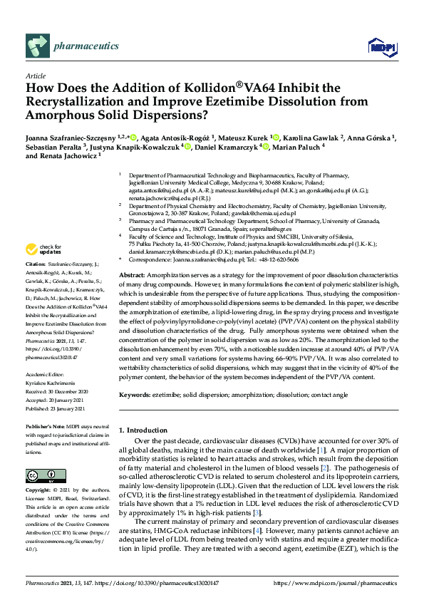 (PDF) How Does the Addition of Kollidon®VA64 Inhibit the ...