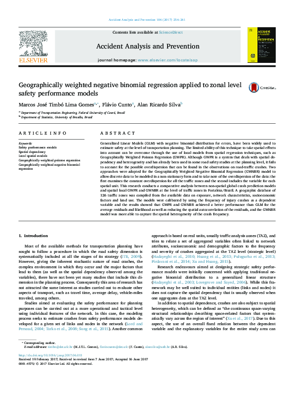 (PDF) Geographically Weighted Negative Binomial Regression—incorporating overdispersion