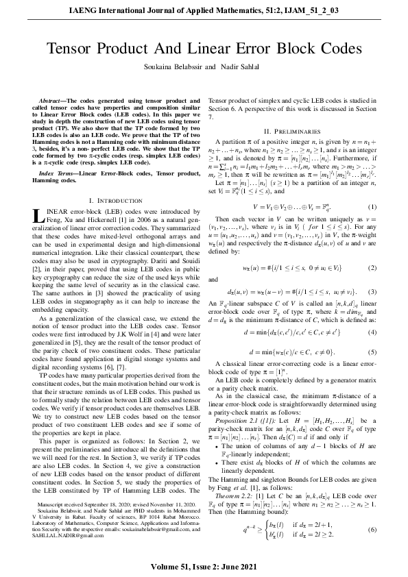 (PDF) Cyclic linear error-block codes