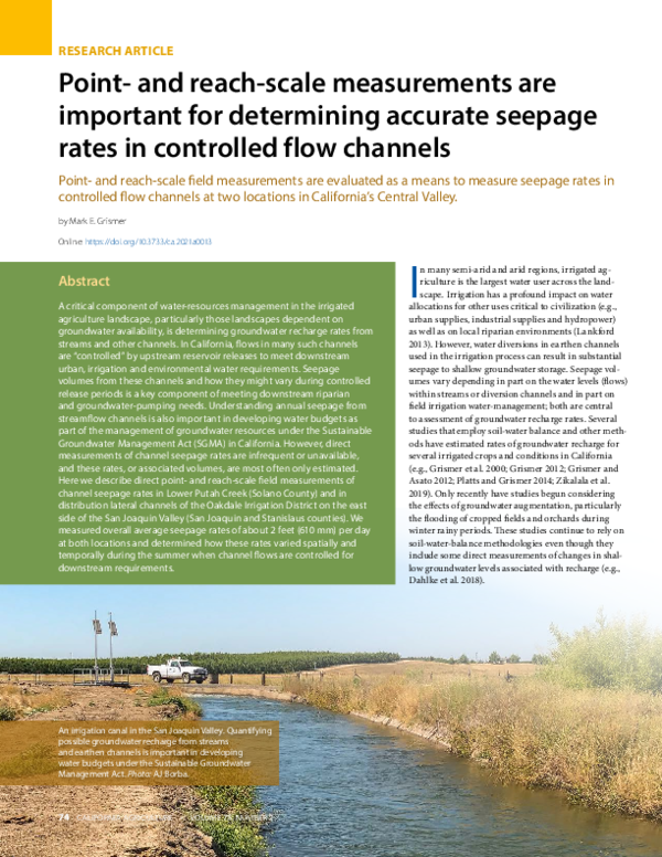 (PDF) Point- and reach-scale measurements are important for determining ...