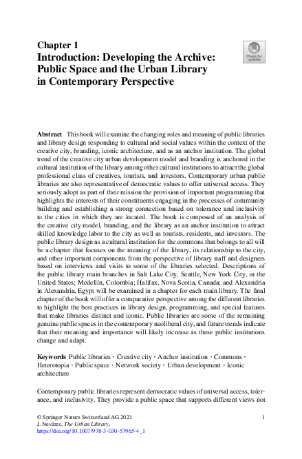 (PDF) Introduction: Developing the Archive: Public Space and the Urban ...