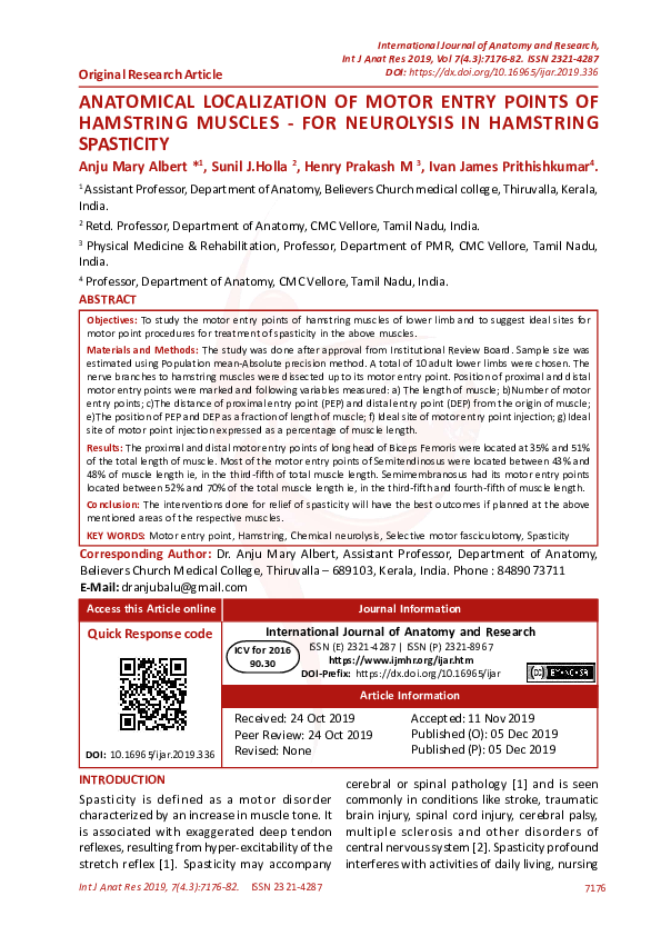 (PDF) Anatomical Localization of Motor Entry Points of Hamstring ...