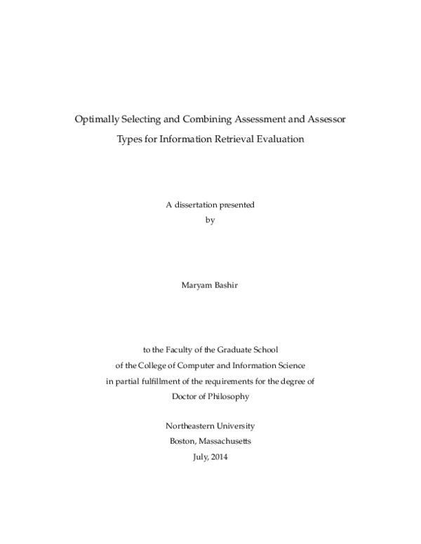 (PDF) Optimally selecting and combining assessment and assessor types for information retrieval ...