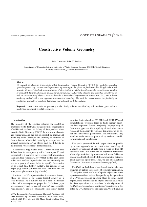 (PDF) Constructive Volume Geometry