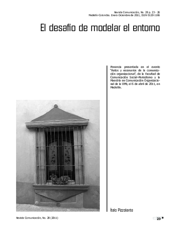 (PDF) El Desafío De Modelar El Entorno