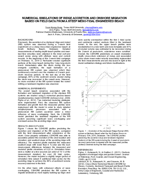 (PDF) Numerical Simulations of Ridge Accretion and Onshore Migration Based on Field Data from a ...