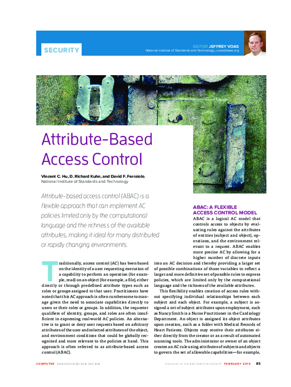 (PDF) Attribute-Based Access Control
