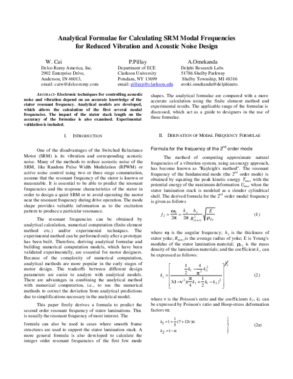 (PDF) Analytical formulae for calculating SRM modal frequencies for ...