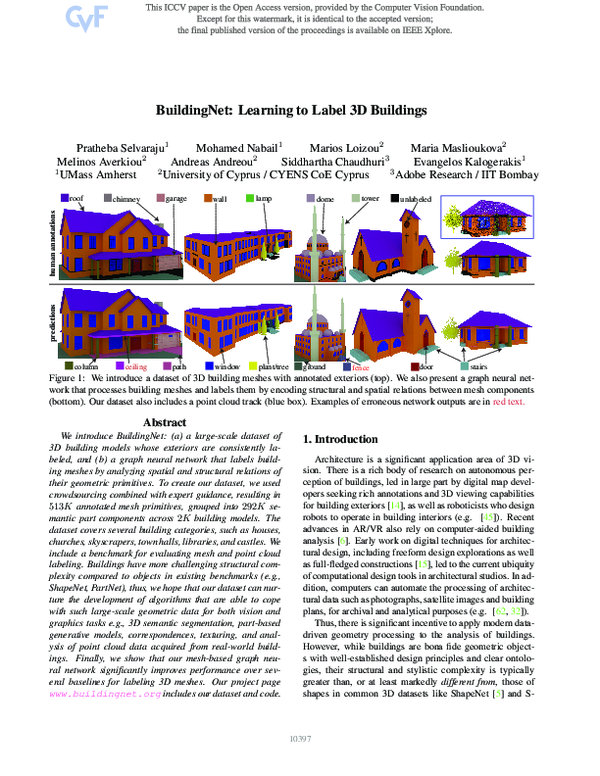 (PDF) BuildingNet: Learning to Label 3D Buildings