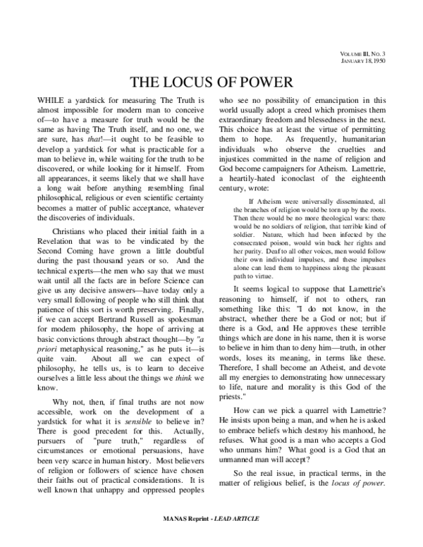 (PDF) The Locus of Power