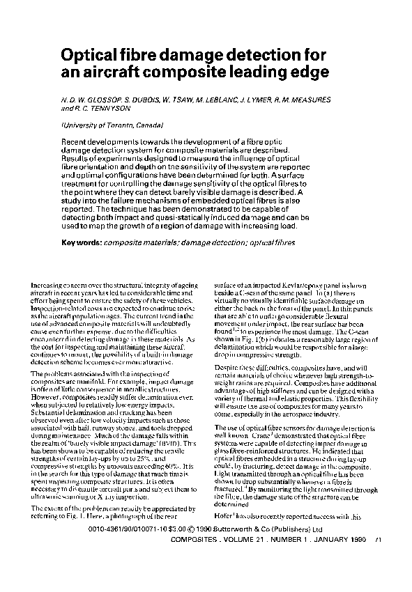 (PDF) Optical fibre damage detection for an aircraft composite leading edge