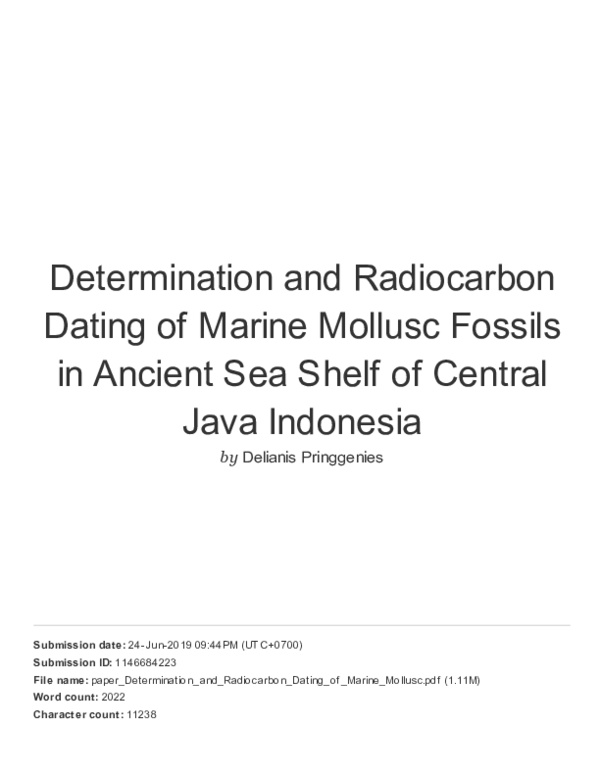(PDF) Determination and Radiocarbon Dating of Marine Mollusc Fossils in ...