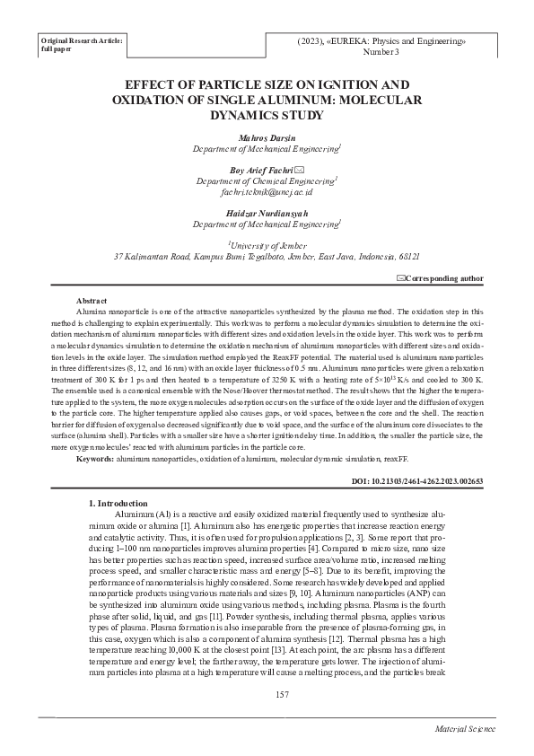 (PDF) Effect of particle size on ignition and oxidation of single ...