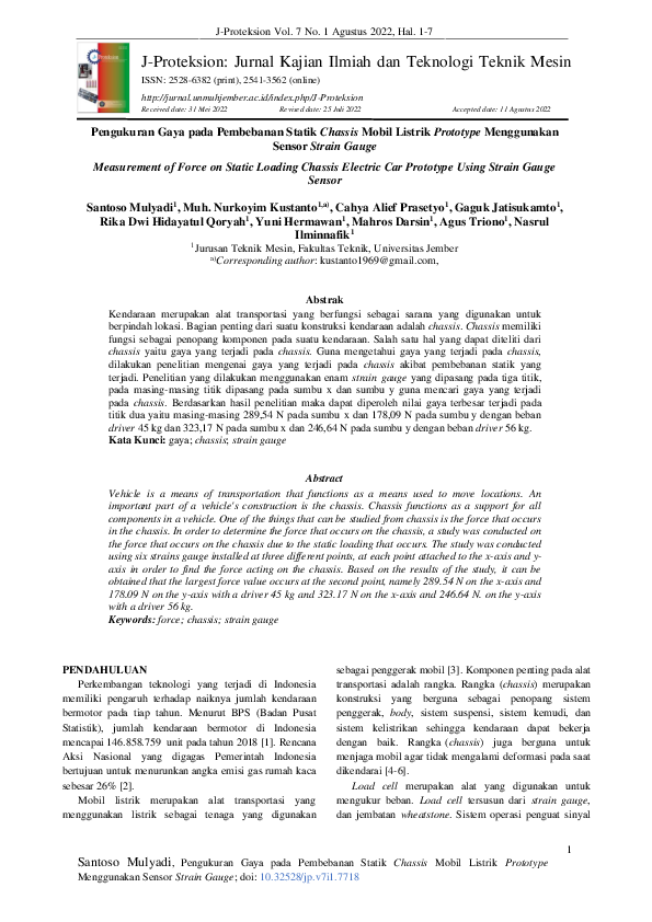 (PDF) Analisis Tegangan Prinsipal Pada Chassis Mobil Listrik Tipe Prototype