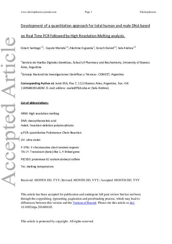 (PDF) Development of a quantitation approach for total human and male DNA based on real time PCR ...
