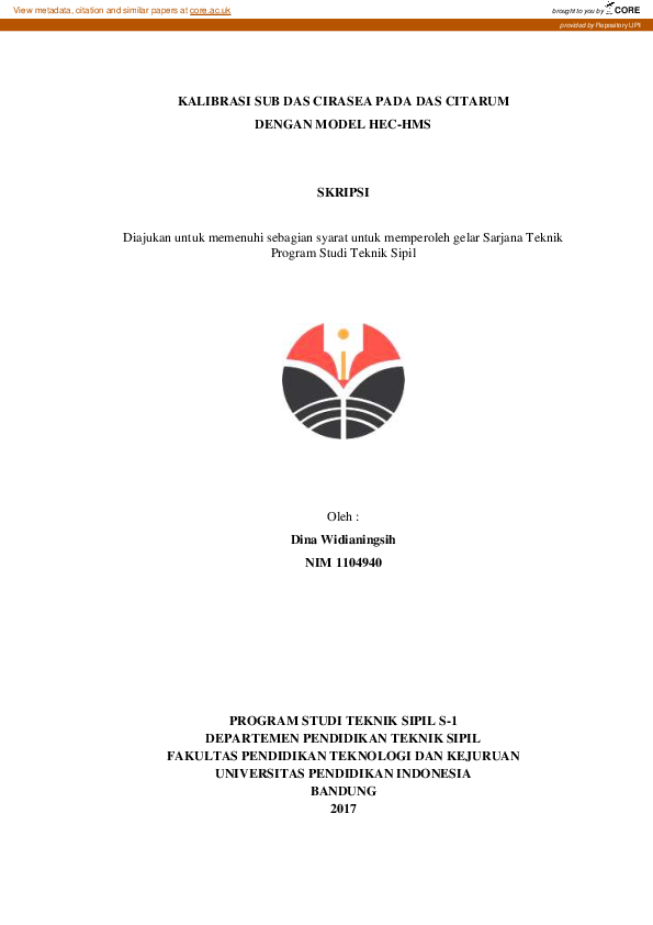 (PDF) Kalibrasi Sub Das Cirasea Pada Das Citarum Dengan Model Hec-HMS